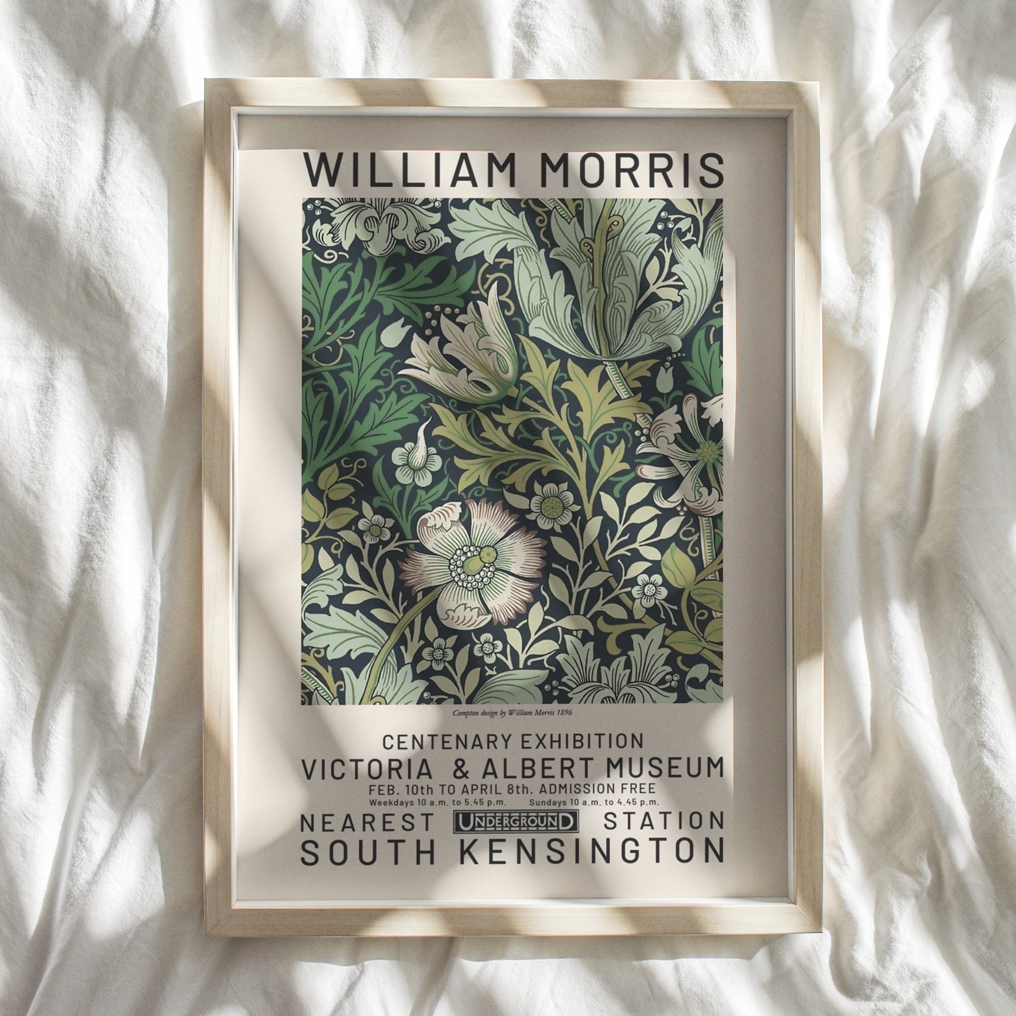 William Morris Exhibition Poster, Sage Green William Morris Painting ...
