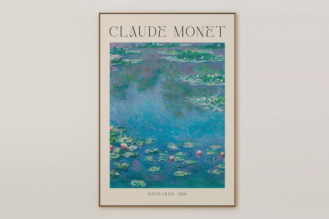Claude Monet Poster, Water Lilies, Blue Prints, Living Room Decor, Home ...