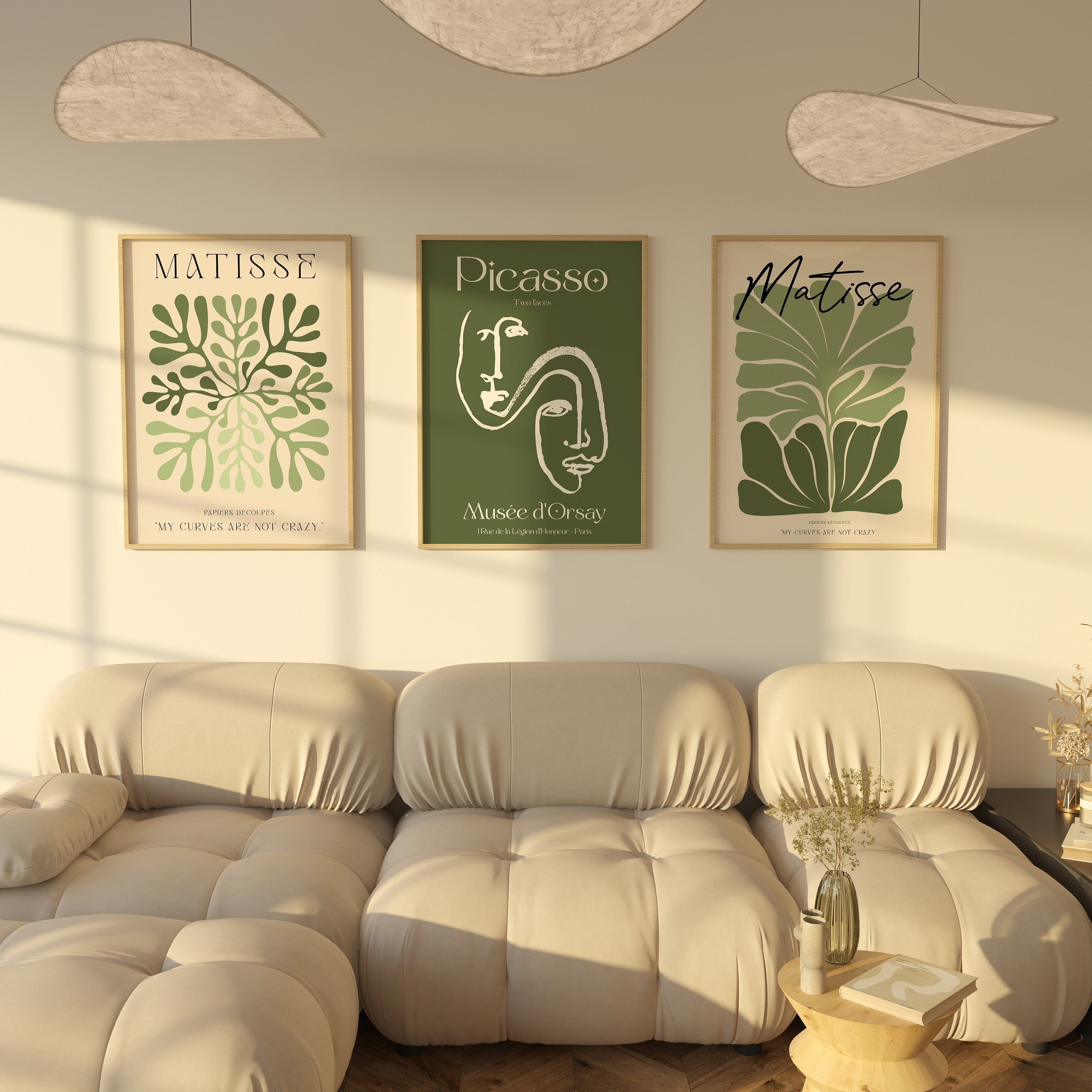 Sage Green Wall Art, Henri Matisse Prints, Maximalist Set of 3 ...