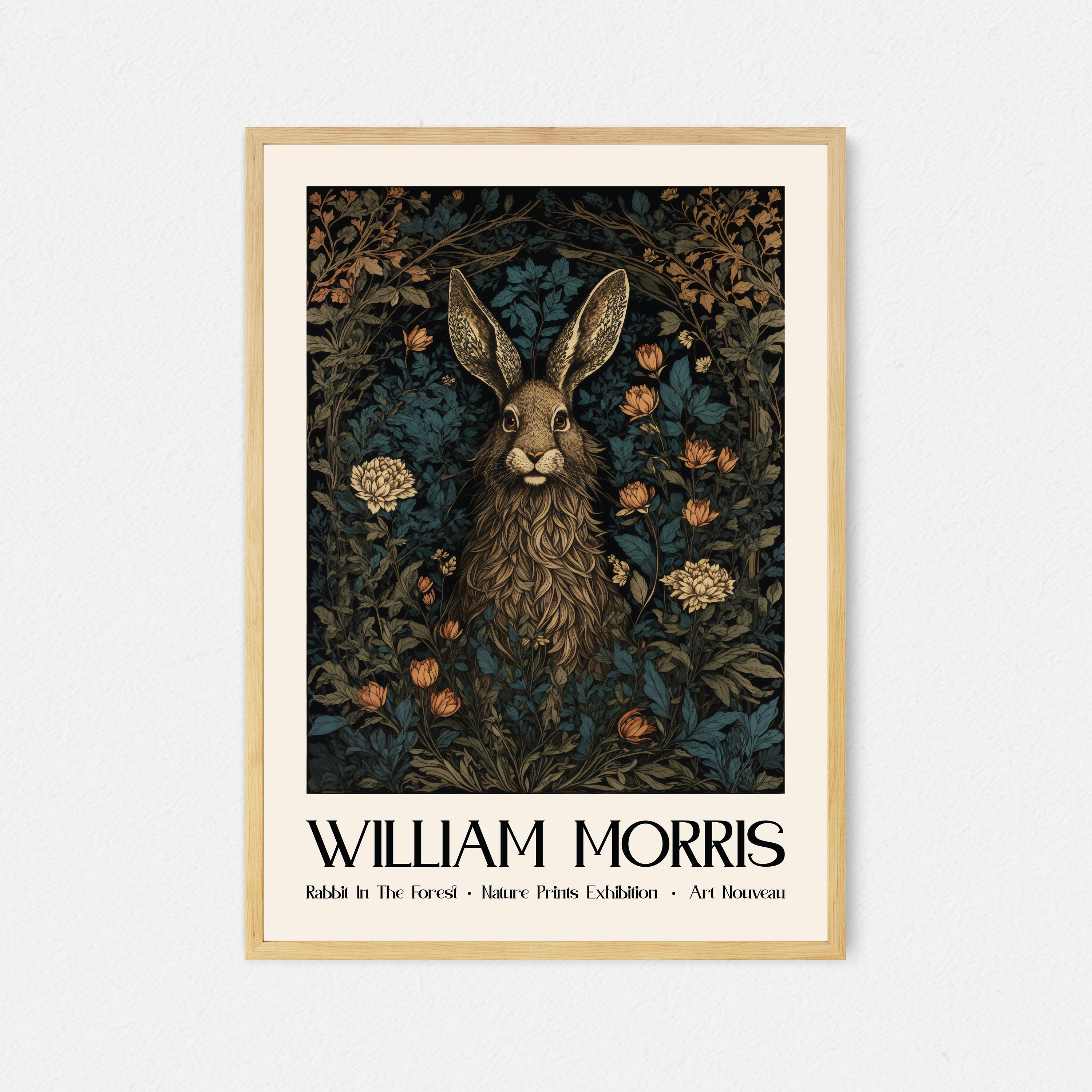 William Morris Print, Bunny William Morris Exhibition Print, Rabbit William Morris Poster ...