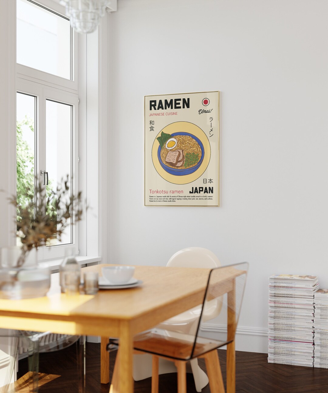 Japanese Tonkotsu Ramen Food Poster, Japanese Food Print, Asian Food ...