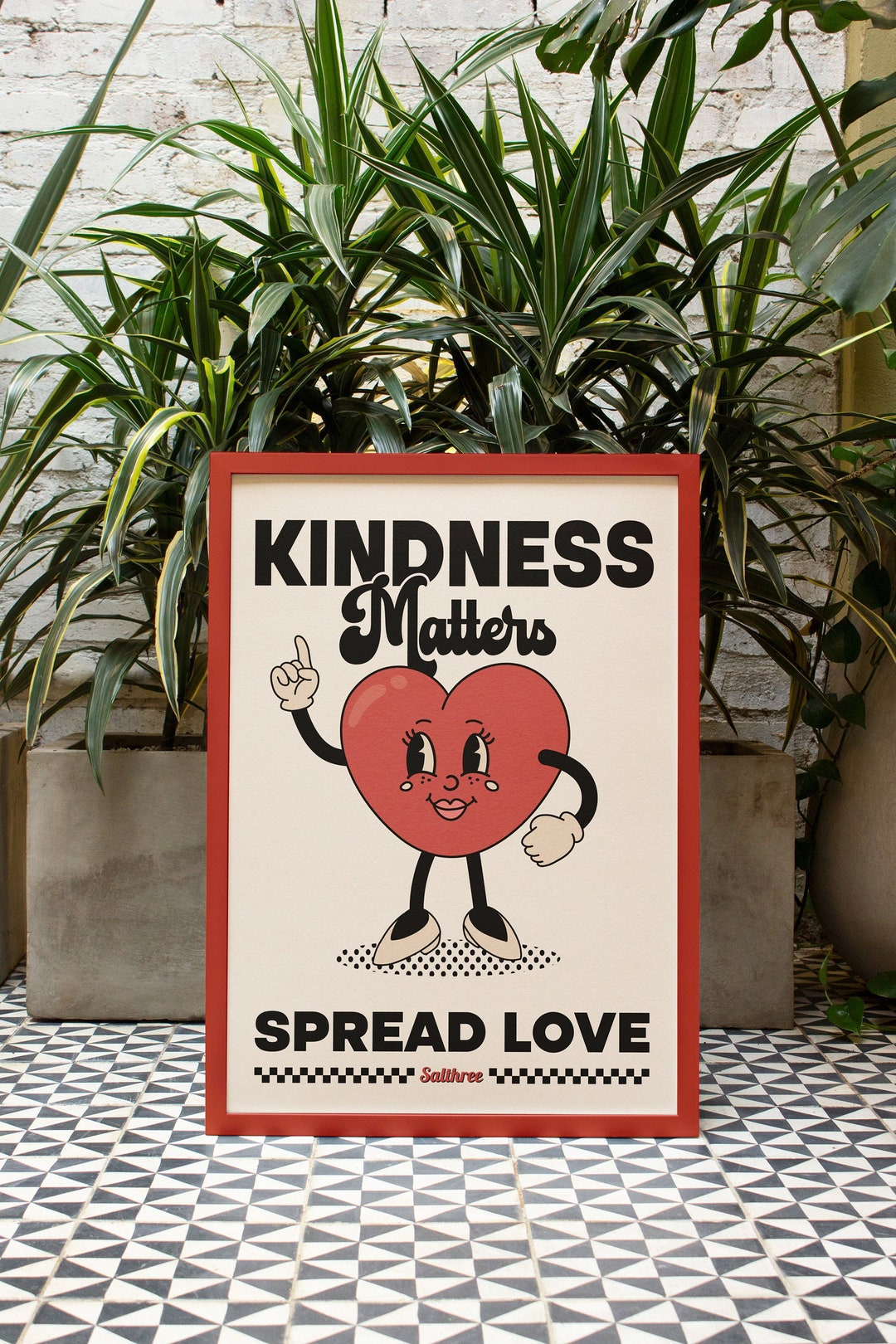 Love Heart Poster, Quote Print, Preppy Room Decor, Spread Love Wall Art ...