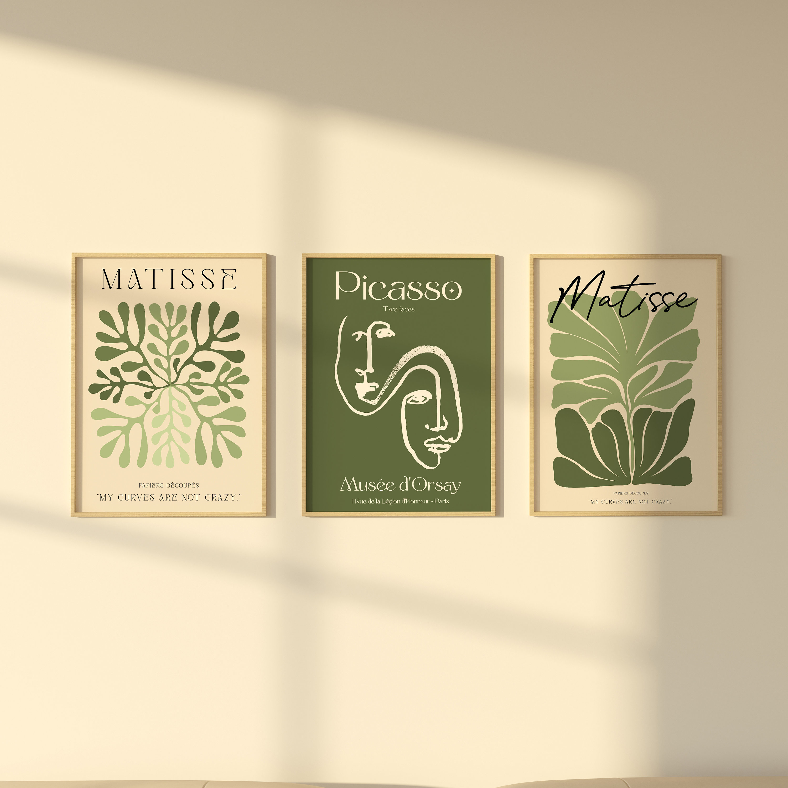 Sage Green Wall Art, Henri Matisse Prints, Maximalist Set of 3 ...