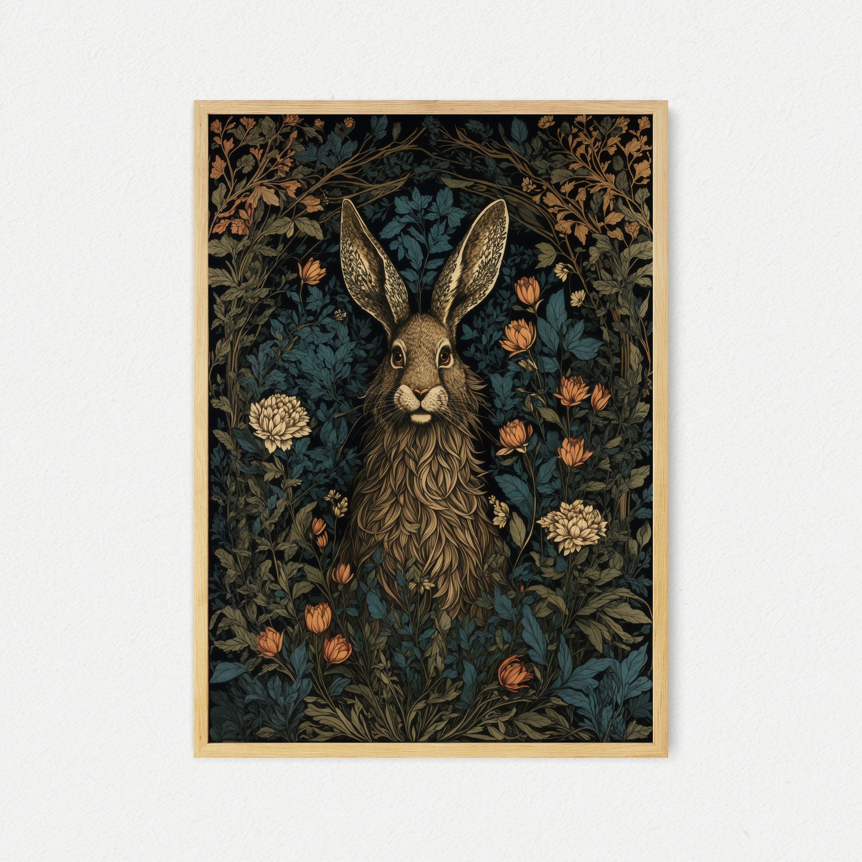 William Morris Print, Bunny William Morris Exhibition Print, Rabbit ...