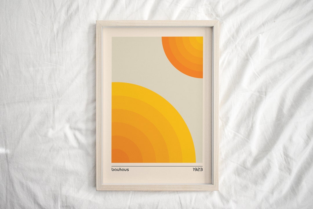 Bauhaus Yellow Poster, Bauhaus Mid Century Print, Geometric Poster ...