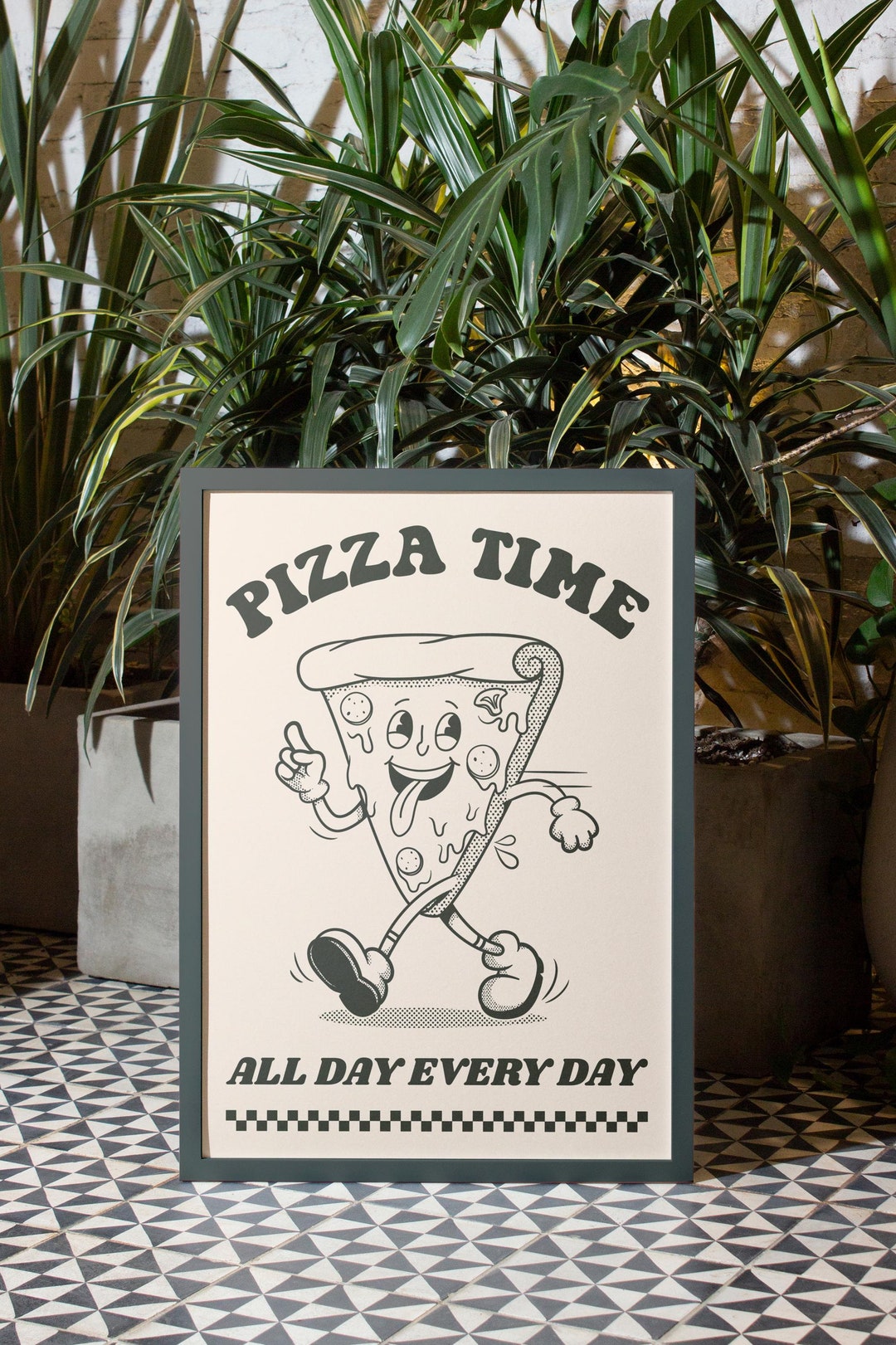 Pizza Time Print, Pizza Poster, Preppy Room Decor, Kitchen Wall Art ...