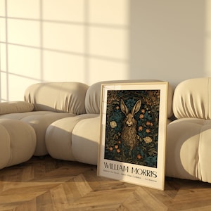 William Morris Print, Bunny William Morris Exhibition Print, Rabbit ...