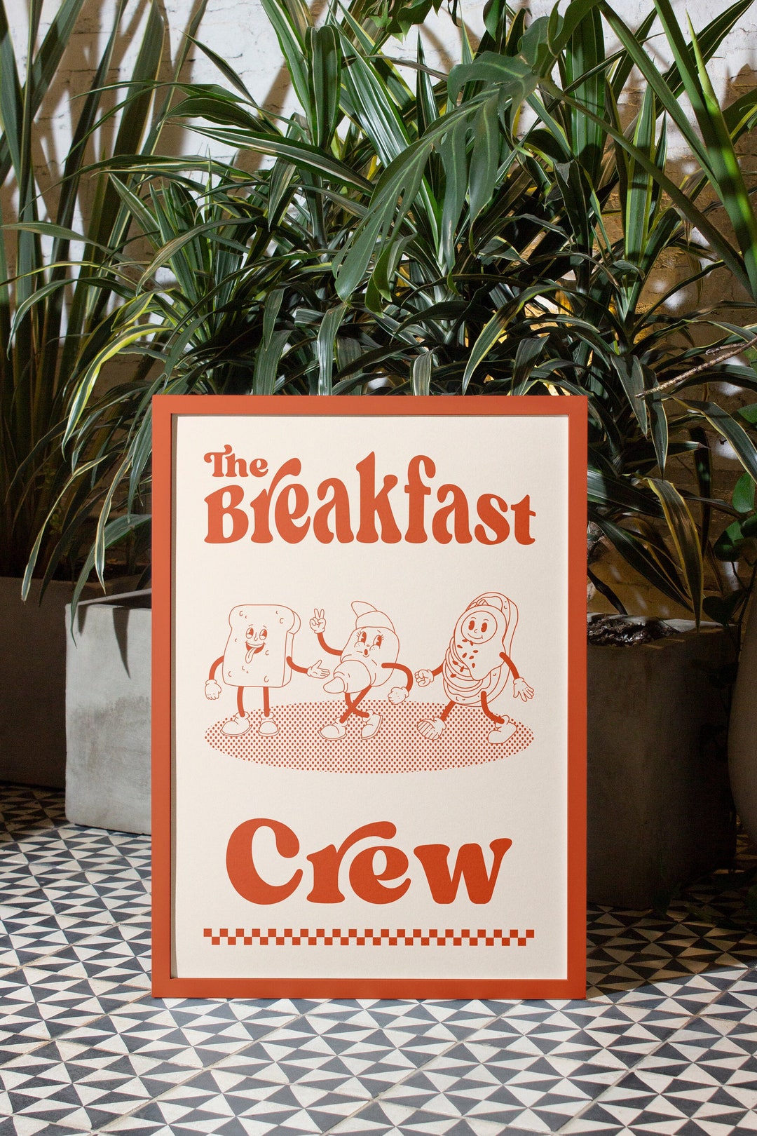 The Breakfast Crew Print, Fine Art Poster, Orange Wall Art, Kitchen ...