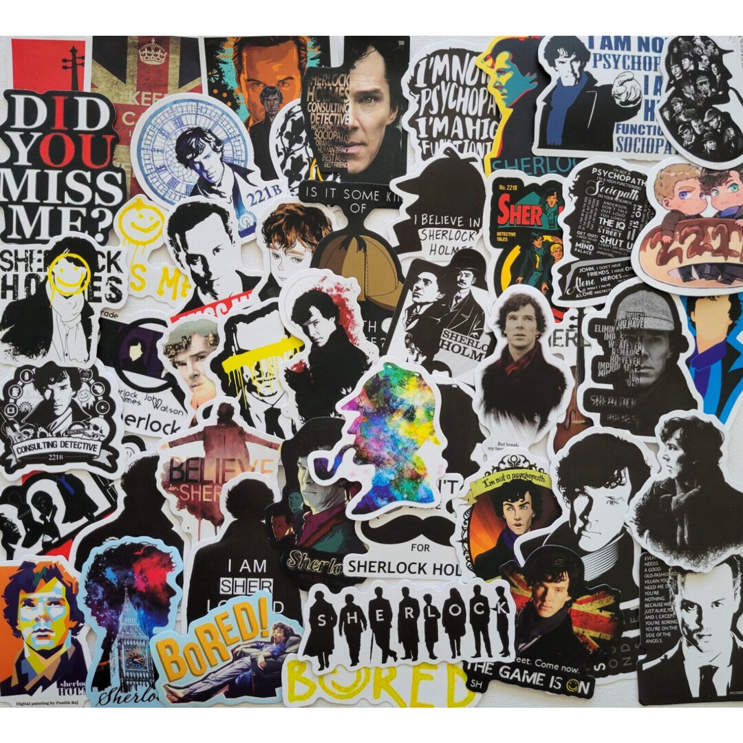 50pcs Vinyl Sherlock Holmes Sticker Pack for Laptop Water Bottle ...