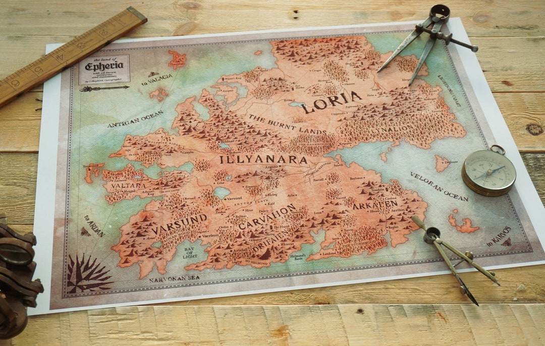 The Bound & the Broken Epheria Fantasy Map Print on Matte Art Paper - Etsy
