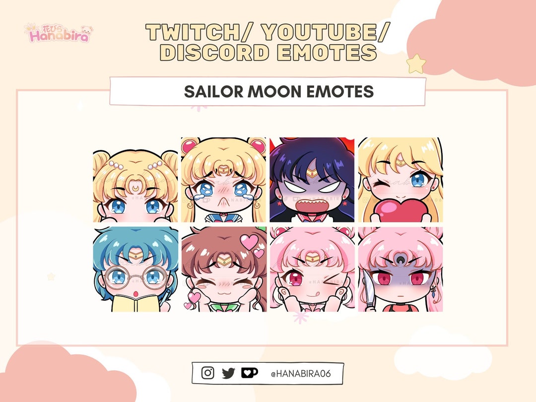 Sailor Moon Emotes Twitch Emote Youtube Emote Discord Emote Premade ...