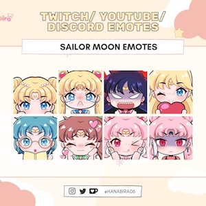 Sailor Moon Emotes Twitch Emote Youtube Emote Discord Emote Premade ...