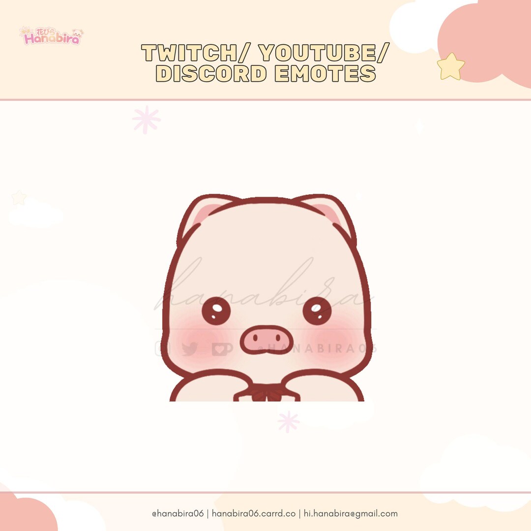 Animated Pig Emote Pleading Eyes | Kawaii Cute Pig Animal Chibi Emote ...