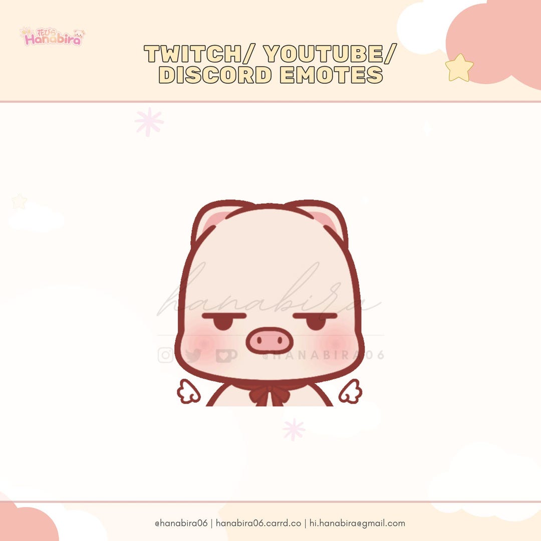 Animated Pig Emote Side Eye Shock | Kawaii Cute Pig Animal Chibi Emote ...
