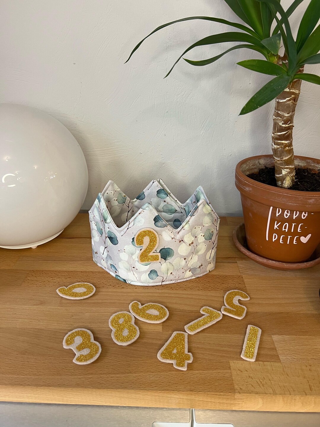 Birthday Crown With Numbers Made of Fabric as a Complete Set ...