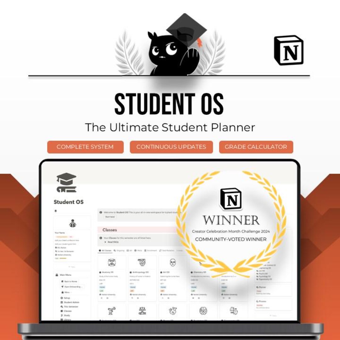 Student OS | Notion Student Planner | Student Planner Notion Template ...
