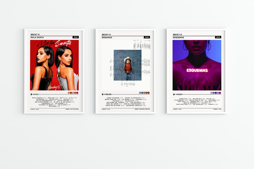 Becky G Esquinas Esquemas Mala Santa Album Set Poster / - Etsy