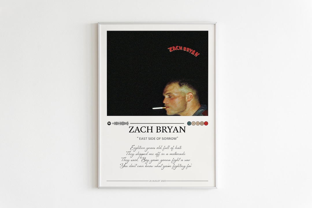 Zach Bryan Zach Bryan Album Poster / East Side of Sorrow - Etsy
