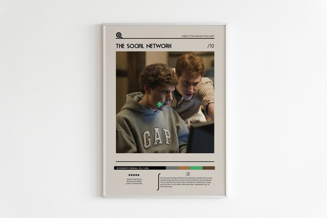 The Social Network Movie Poster / Minimalist Movie Print / - Etsy