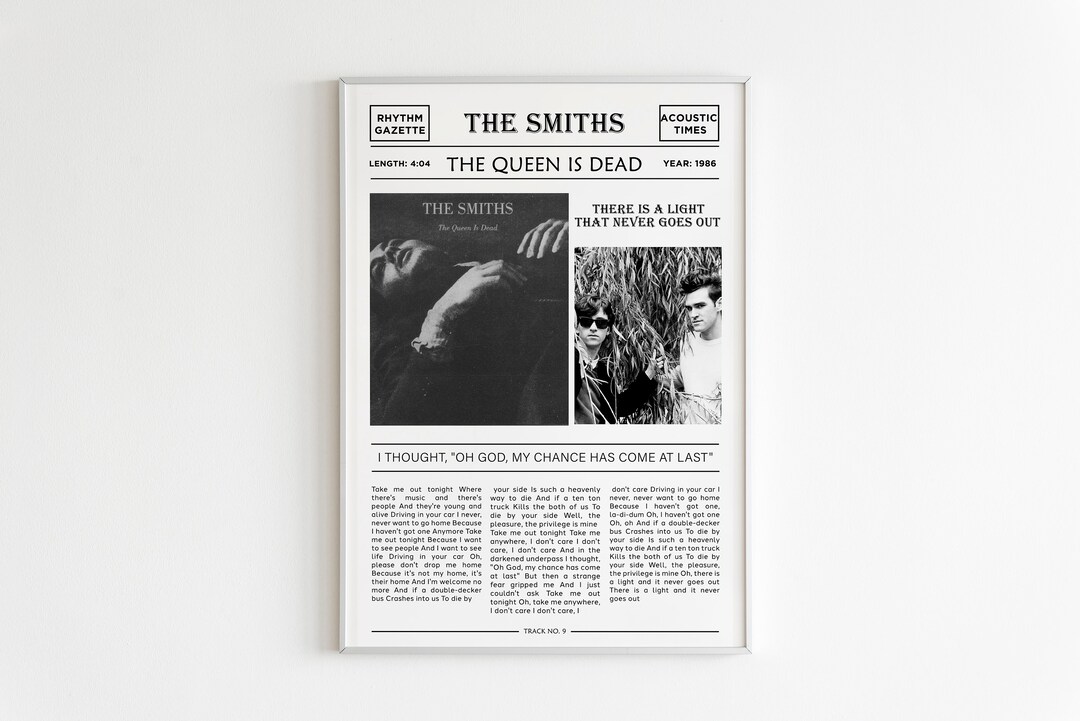 The Smiths Retro Newspaper Print / There is A Light That Never - Etsy