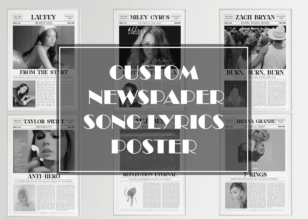 Custom Retro Newspaper Album Cover Print / Custom Music Poster / Choose ...