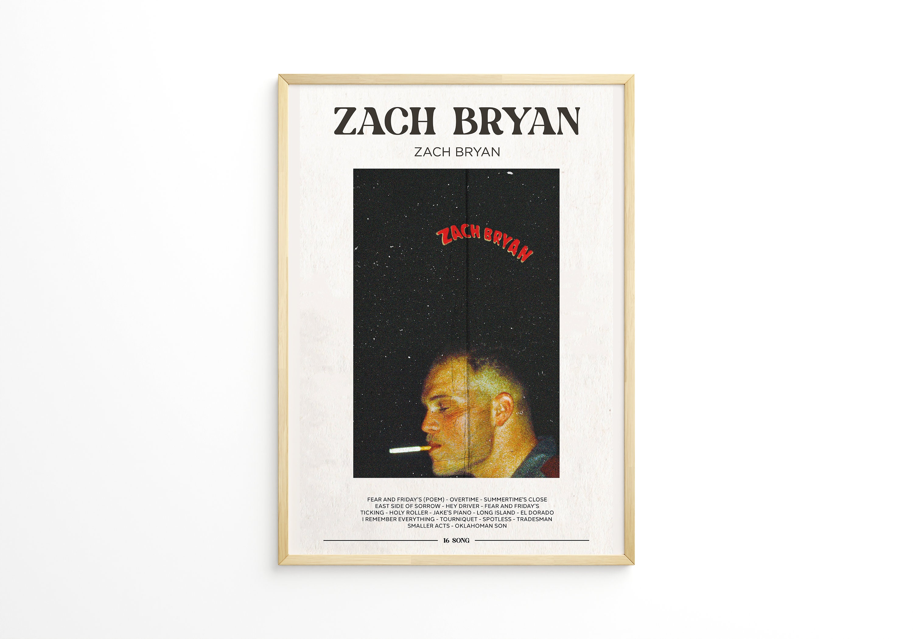 Zach Bryan Zach Bryan Album Poster / Album Cover Poster / Music Gift ...