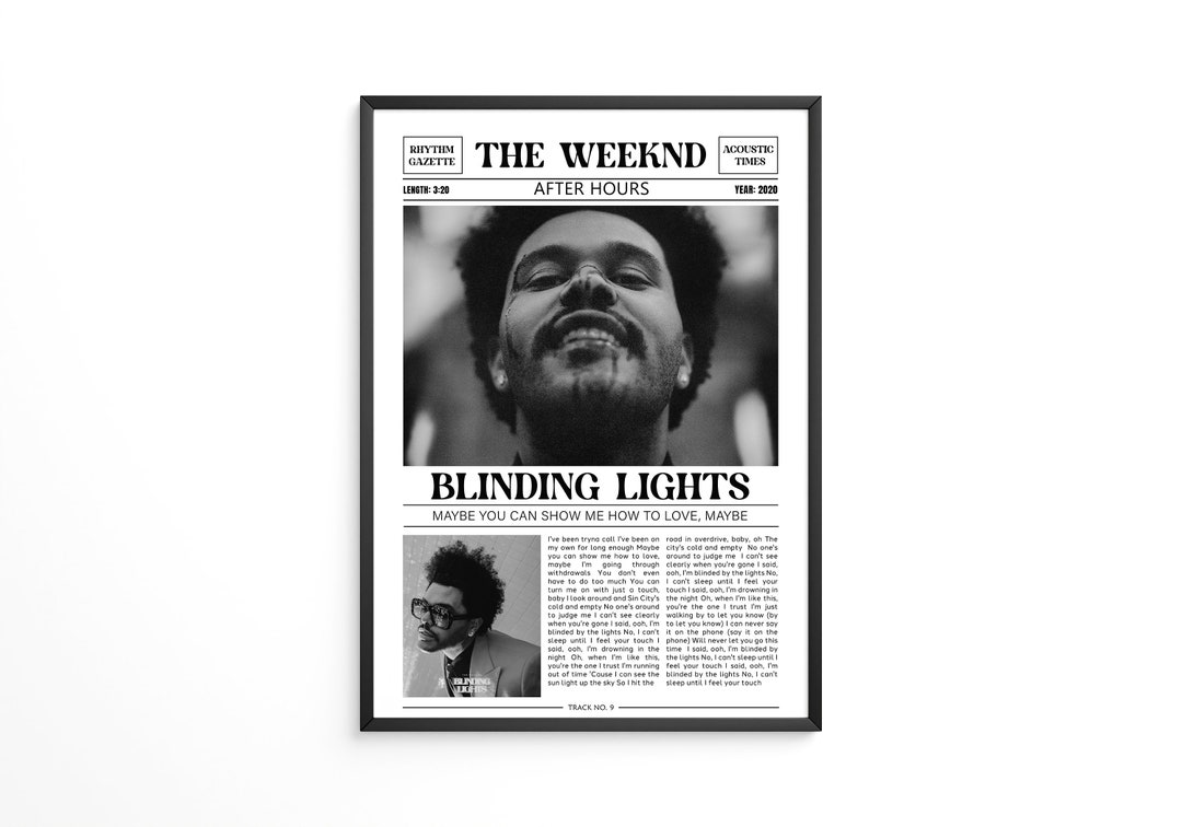 The Weeknd Retro Newspaper Print / Blinding Lights Poster / - Etsy ...