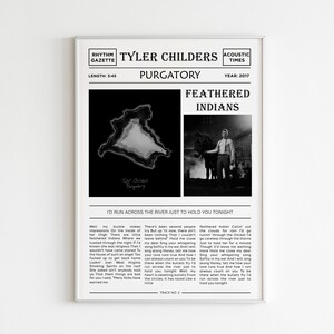 Tyler Childers Retro Newspaper Print / Feathered Indians - Etsy