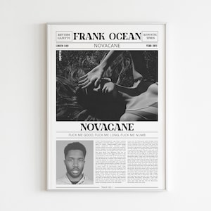 Frank Ocean Retro Newspaper Print / Novacane Poster / Lyrics - Etsy
