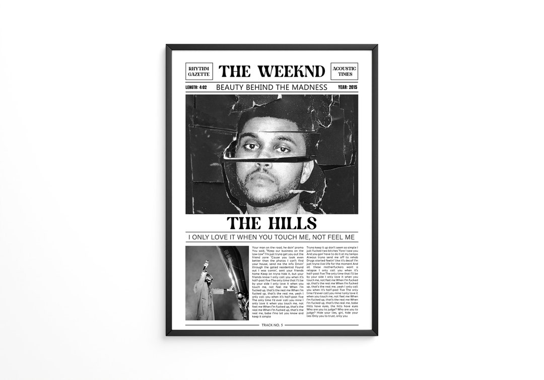 The Weeknd Retro Newspaper Print / the Hills Poster / Lyrics Print ...
