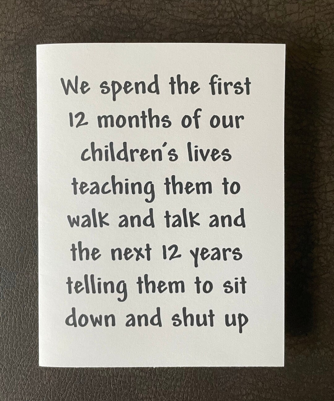 Blank Note Card / Walk and Talk Sit Down and Shut Up - Etsy