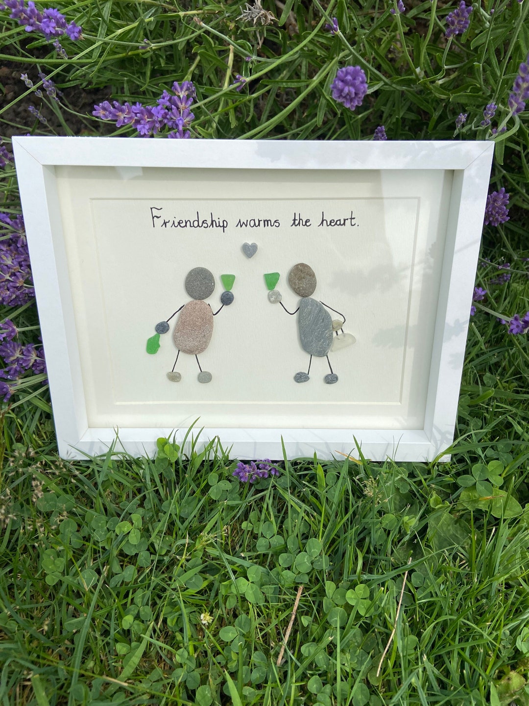 Friendship Warms the Heart Pebble & Sea-glass Frame. - Etsy
