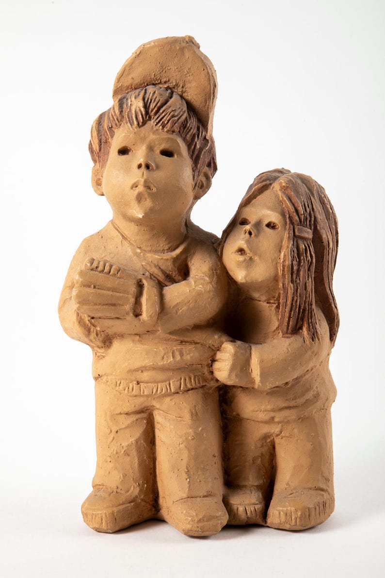 Lee Bortin Originals Girl & Boy With a Baseball Glove Children ...