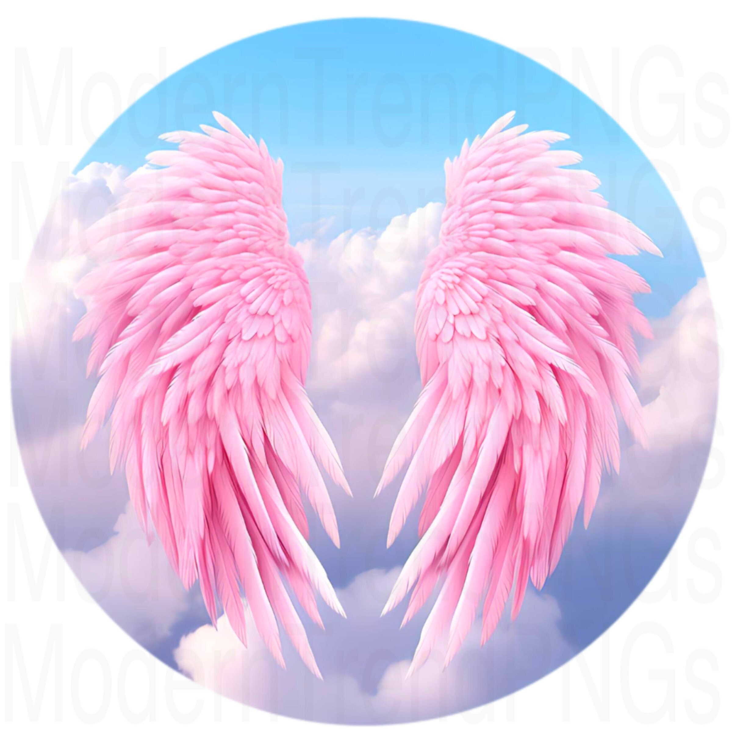 Angel Wings Round Png Sublimation Digital Design Download - Etsy