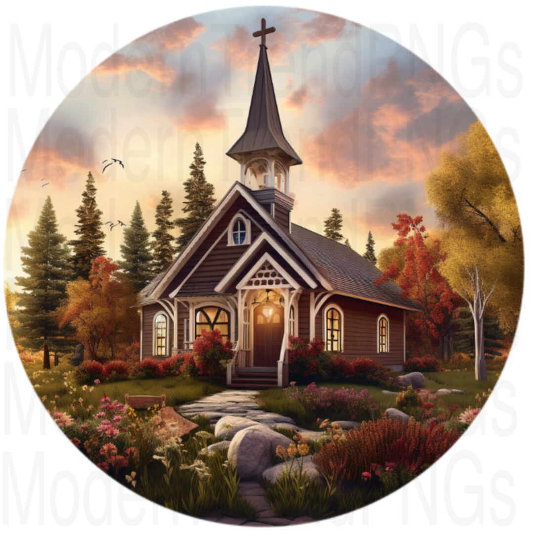Church Fall Round Religious Png Sublimation Digital Design Download - Etsy
