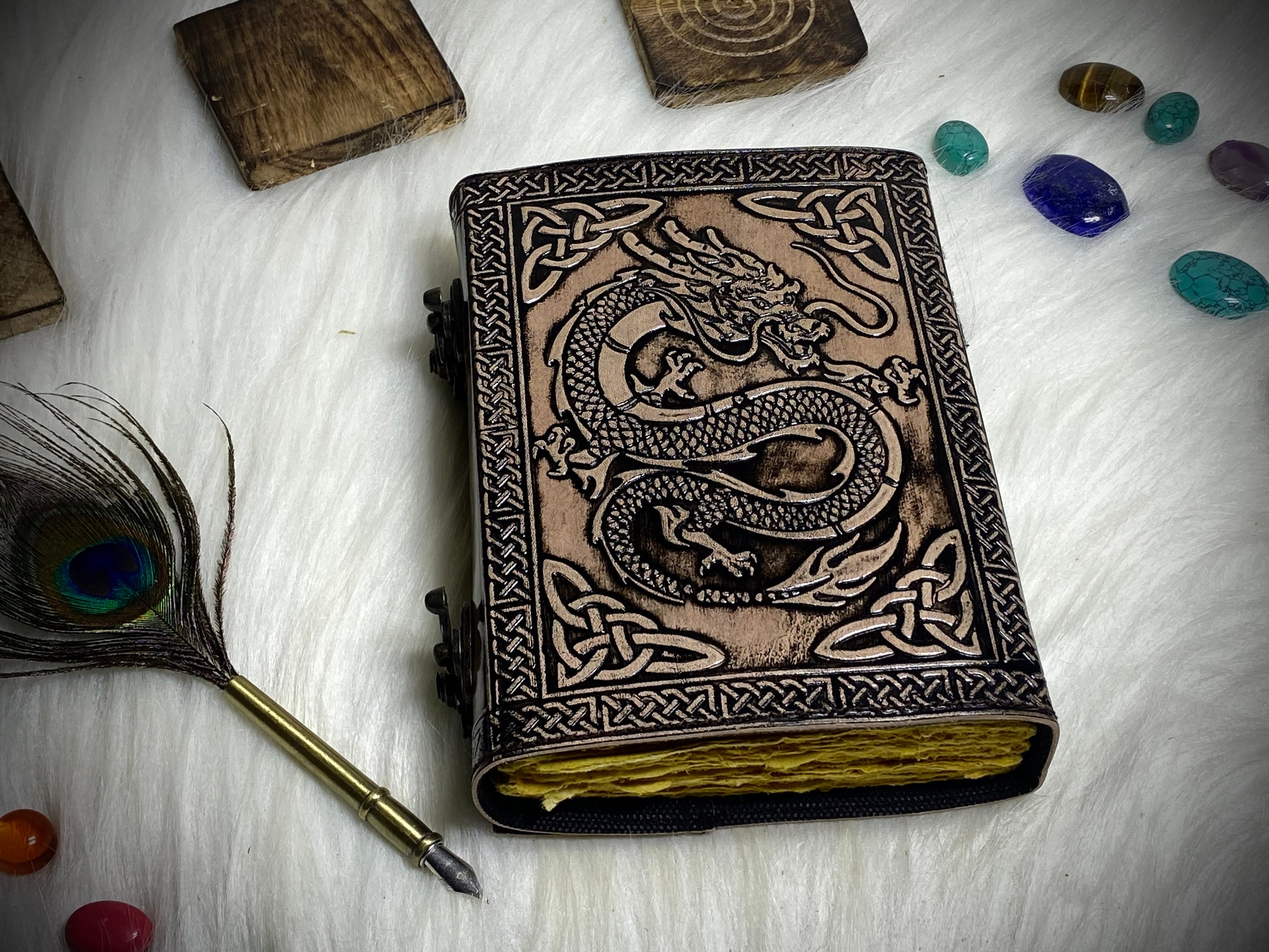 Double Dragon Book of Spells Leather Journal Notebook DND Journal ...
