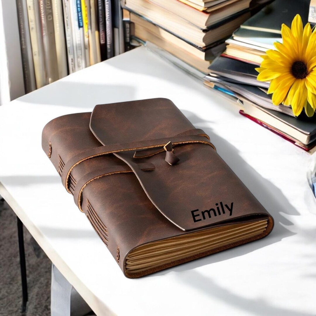 Personalized Leather Journal With Name – Handmade Lined Notebook Travel ...