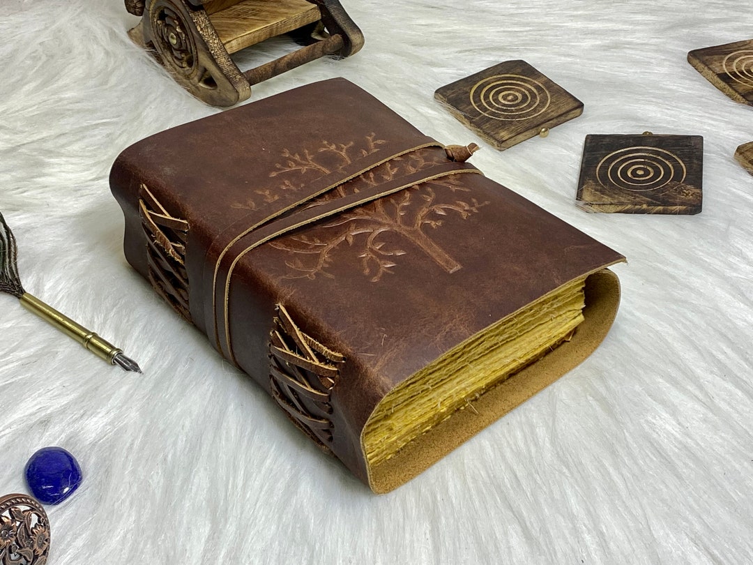 400 Pages Tree of Life Leather Journal Grimoire Journal Handmade ...