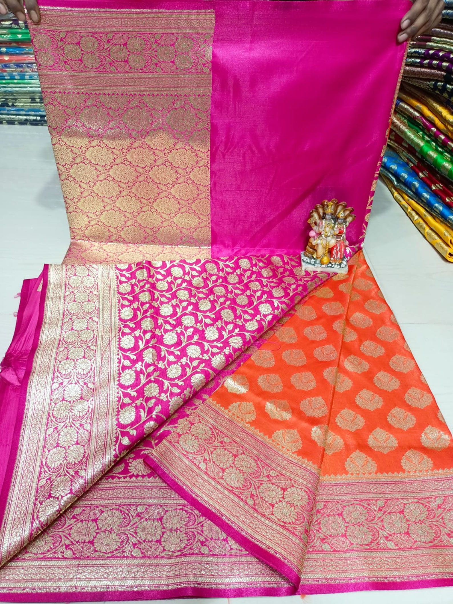 Exclusive Katan Saree, Gorgious Saree Dual Colour Saree With Blouse ...