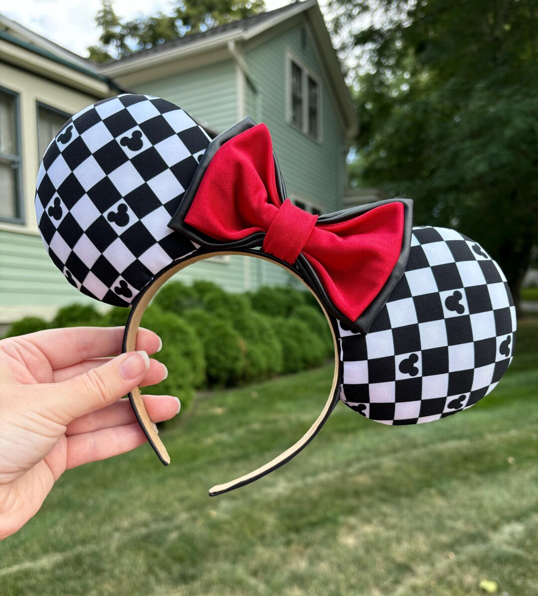 Black Checkered Ear, Minnie Ear, Mickey Ear, Mouse Ear, Disney World ...