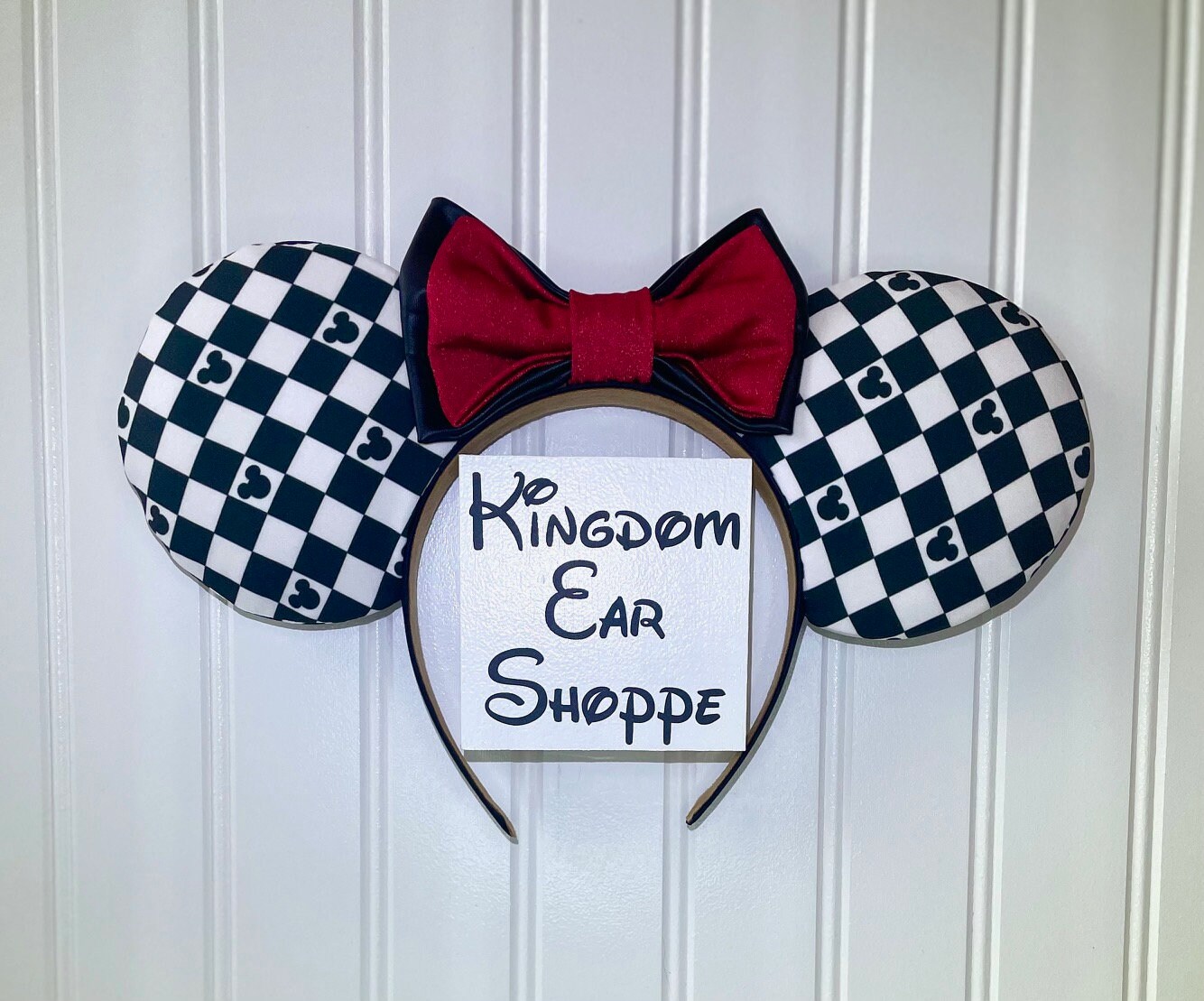 Black Checkered Ear Minnie Ear Mickey Ear Mouse Ear Disney - Etsy