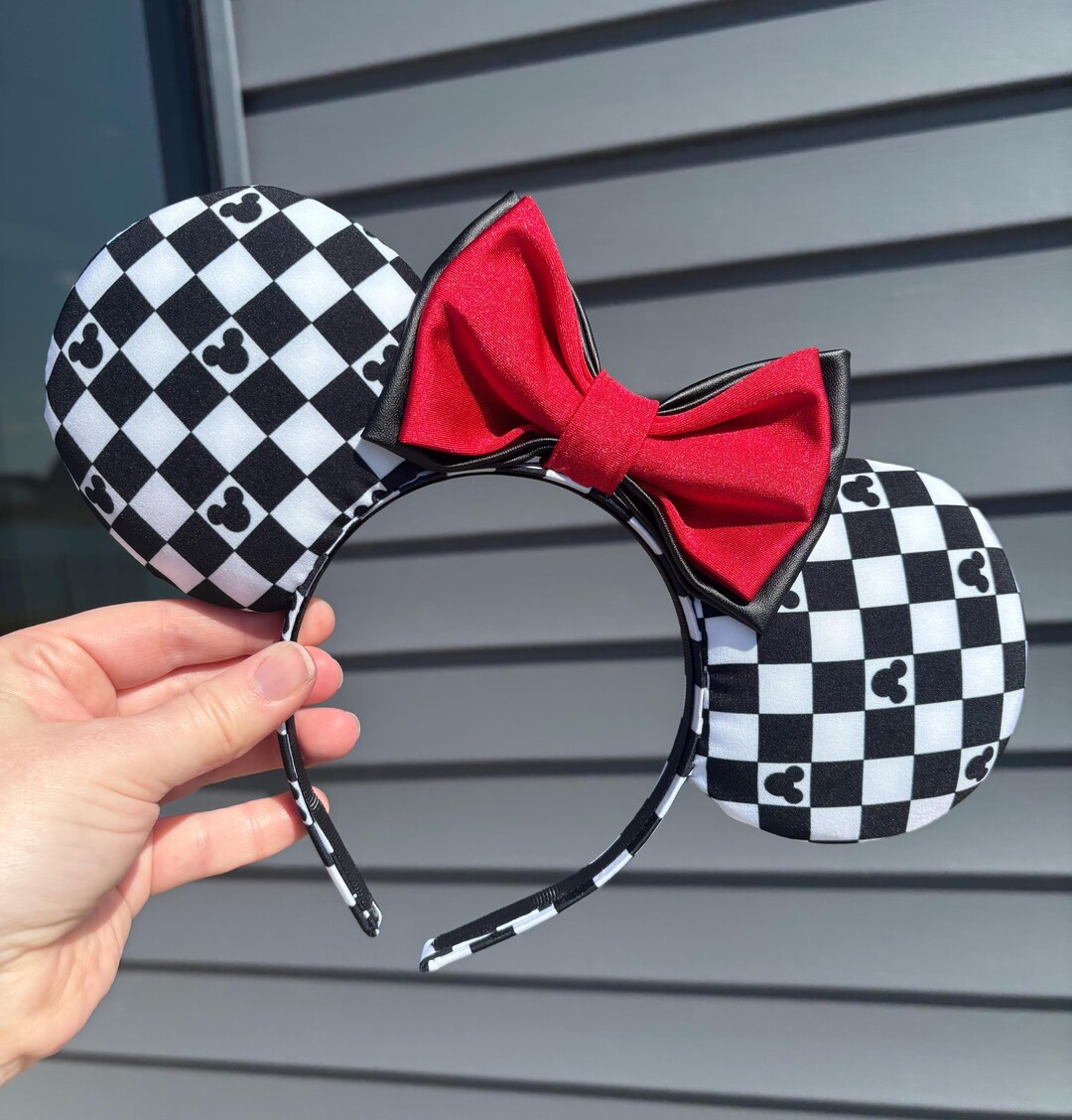 Black Checkered Ear, Minnie Ear, Mickey Ear, Mouse Ear, Disney World ...