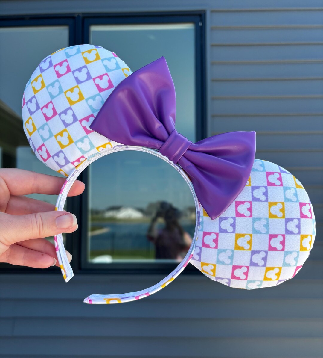 Bright Checkered Mickey Ears - Etsy