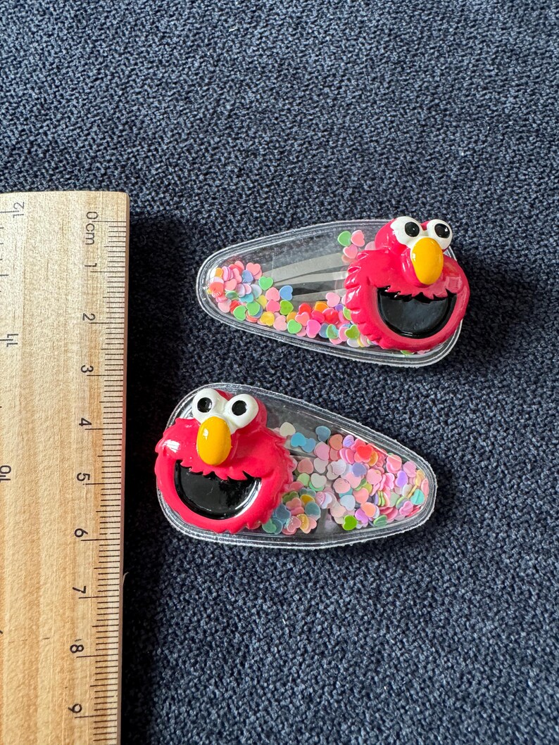 Mini Sesame Street Elmo and Cookie Monster Hair Clips - Etsy Australia