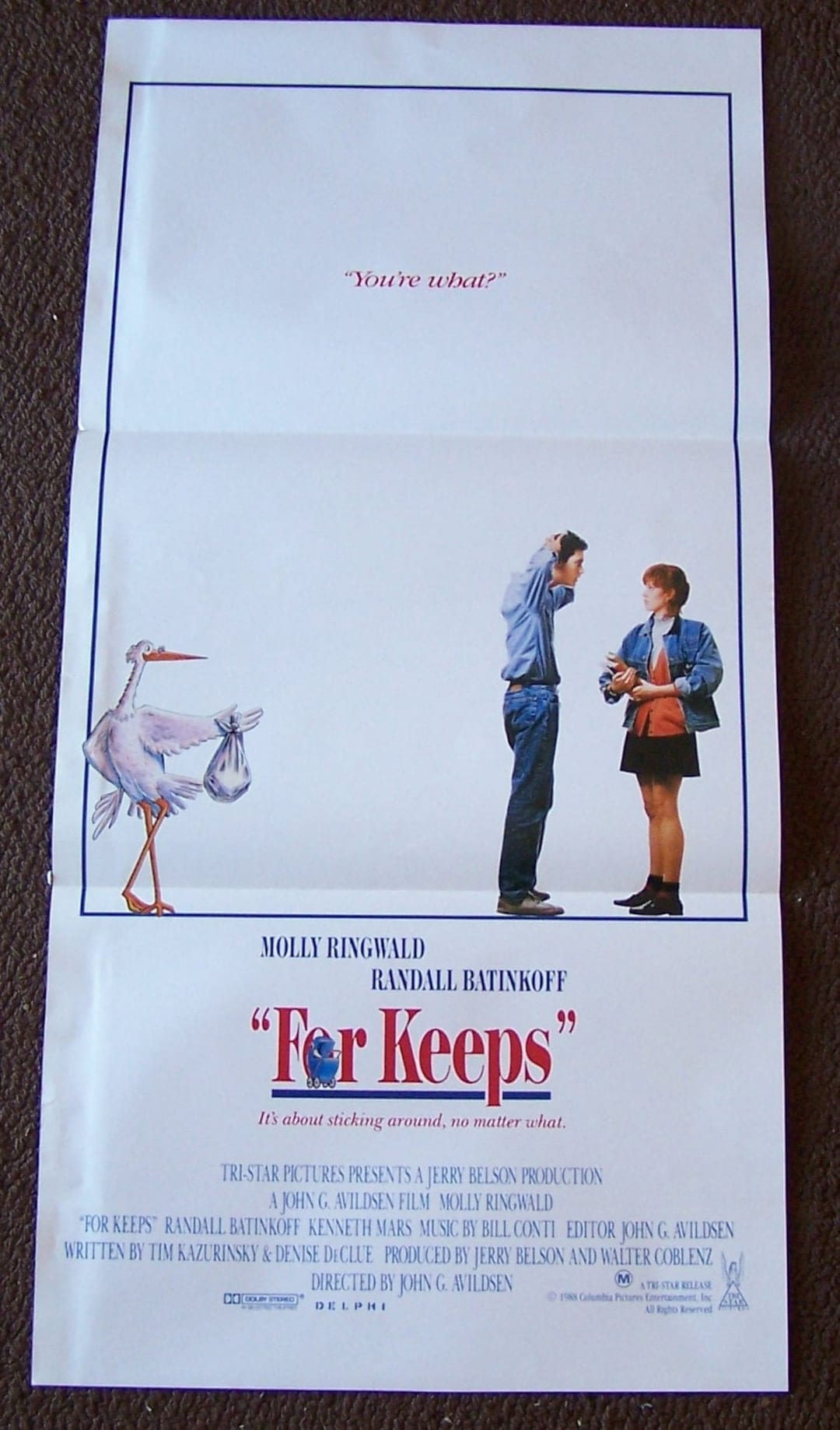 For Keeps Original Daybill Movie Poster - Molly Ringwald Randall ...
