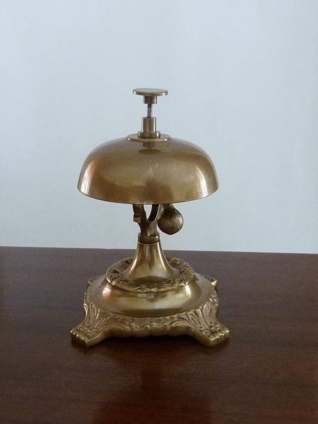 Vintage Style Brass Counter Bell With Decorative Base - Etsy