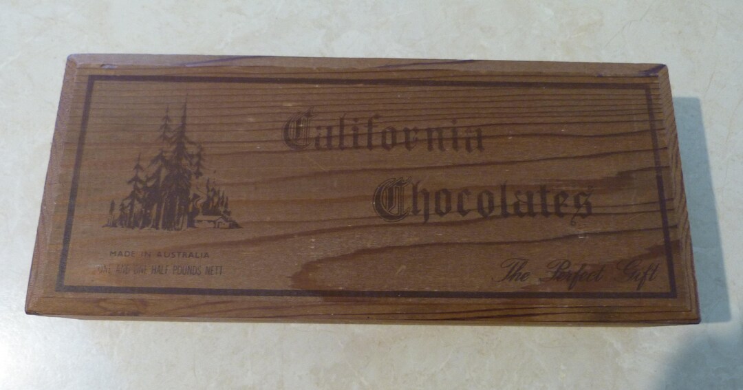 California Chocolates Wooden Cedar Box, Made in Australia Empty - Etsy