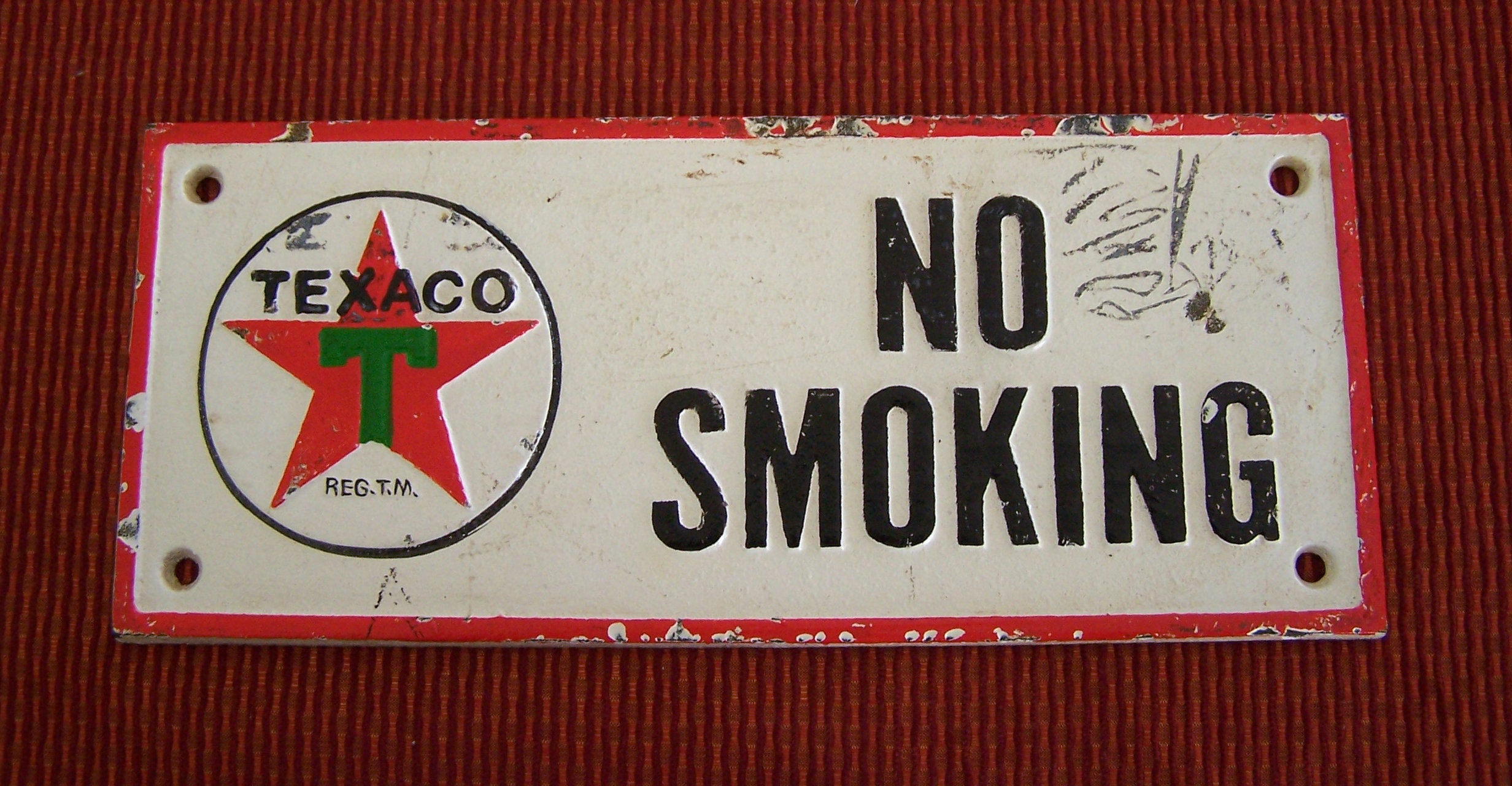 Texaco No Smoking Cast Iron Sign - Etsy