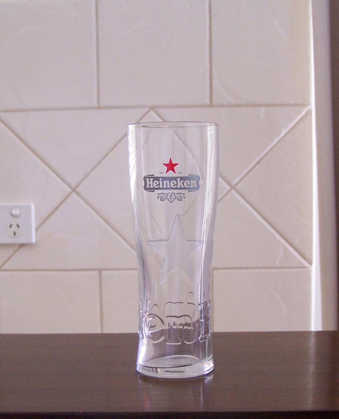 Heineken Red Star 285ml Embossed Beer Glasses Bar Man Cave - Etsy