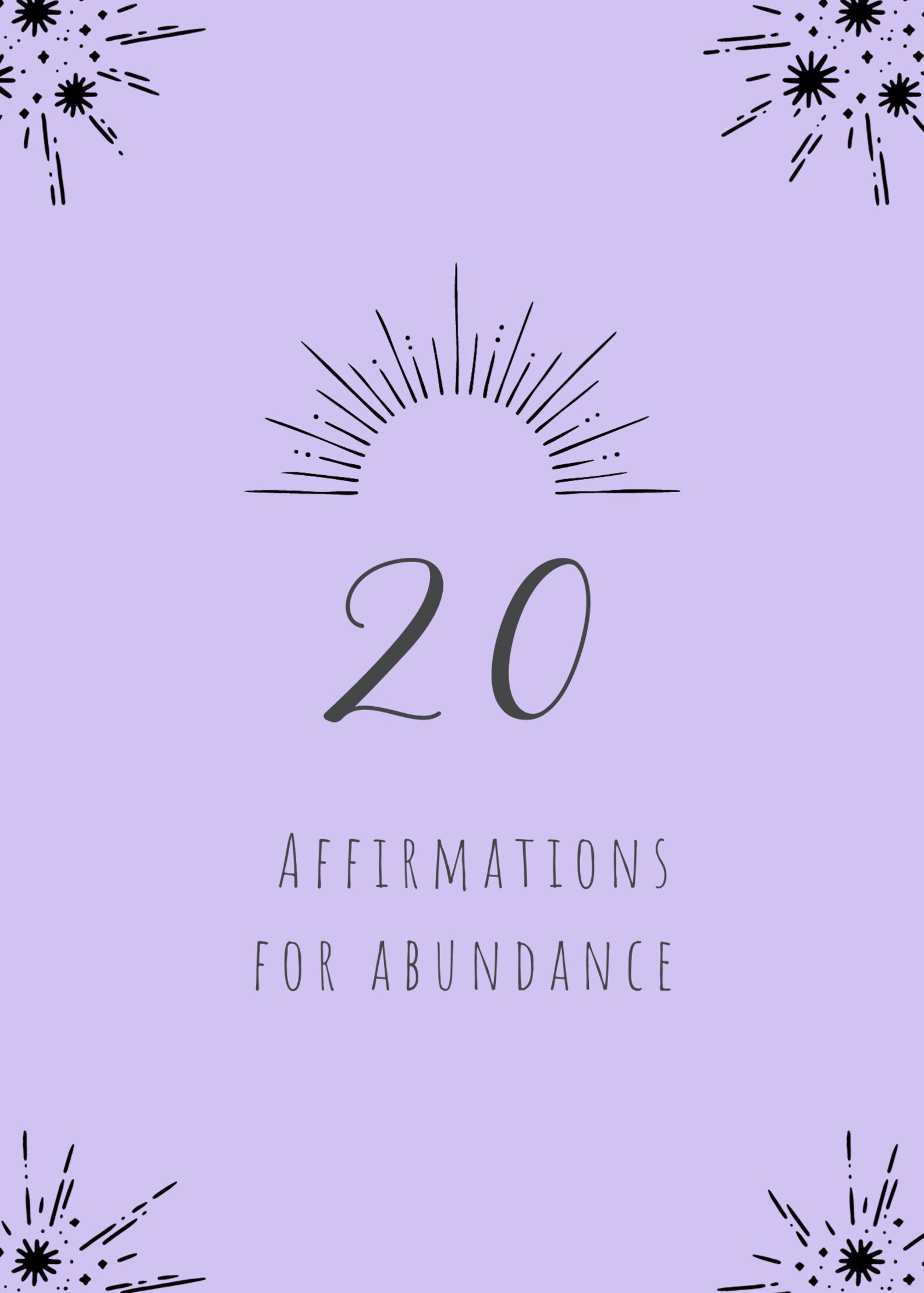 20 Affirmations for Abundance Cards - Etsy